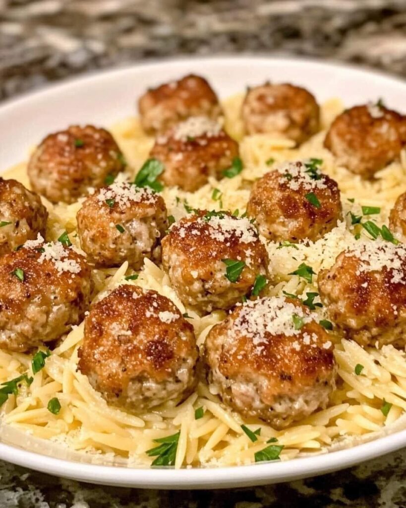 Lemon Ricotta Chicken Meatballs with Orzo – All Recipes